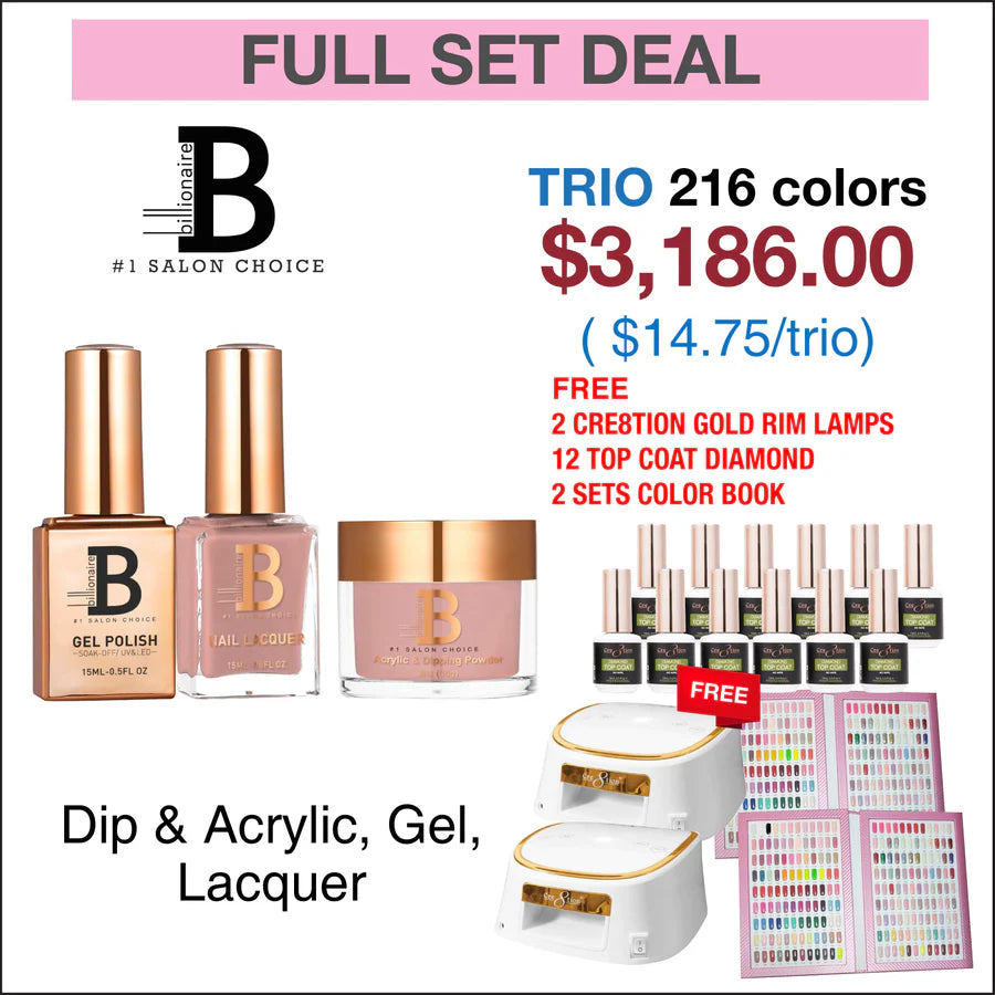 Billionaire Trio Matching Color - Full set 216 Colors — Nail Deli, Inc.