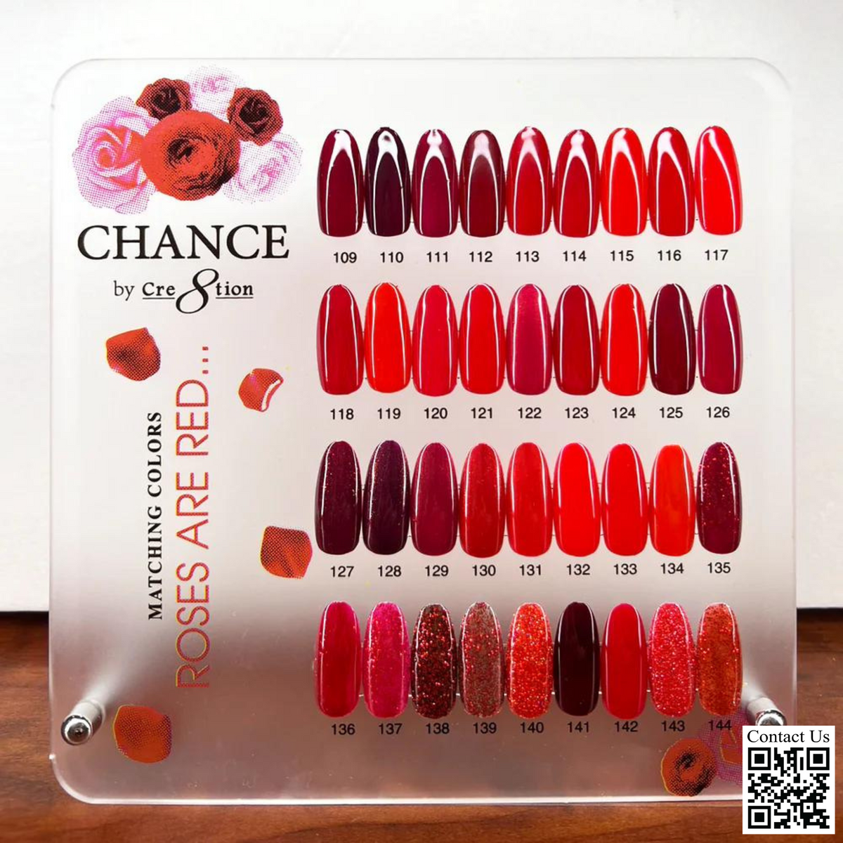 Chance Counter Display Color Chart - Roses Are Red Collection — Nail Deli, Inc.